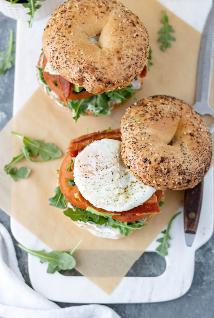 BLT Fried Egg Bagelwich - A Life Delicious
