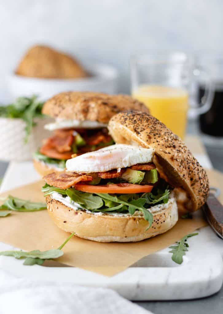 BLT Fried Egg Bagelwich - A Life Delicious