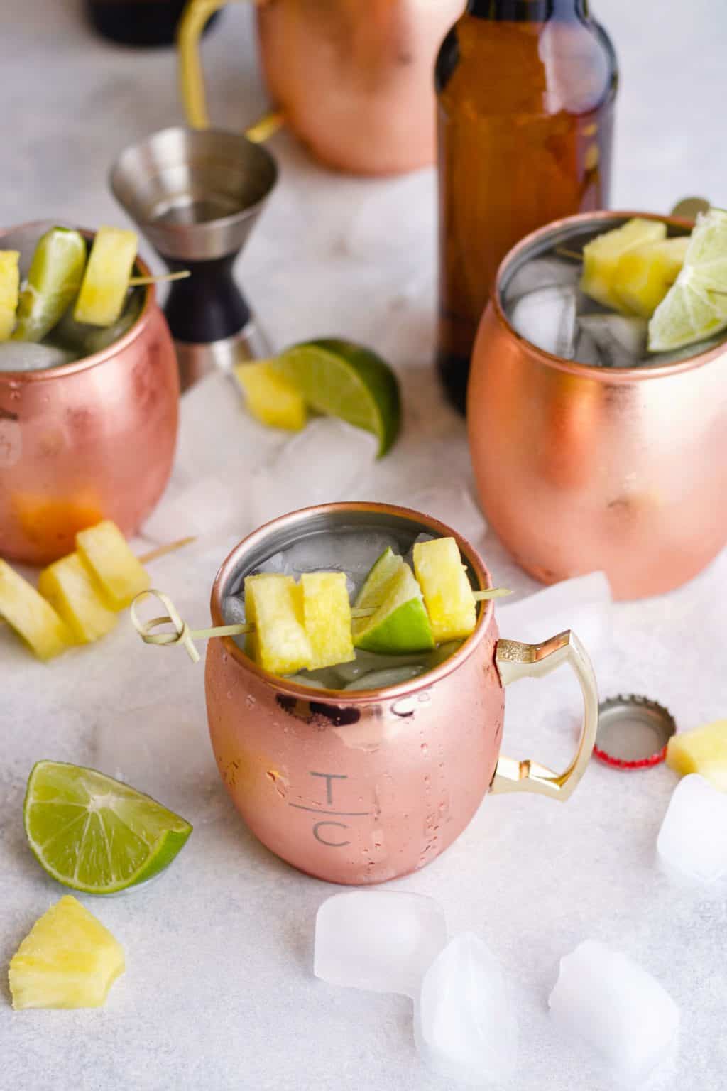 Tropical Pineapple Moscow Mules - A Life Delicious