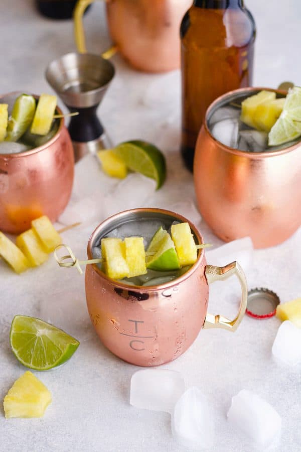 Tropical Pineapple Moscow Mules - A Life Delicious