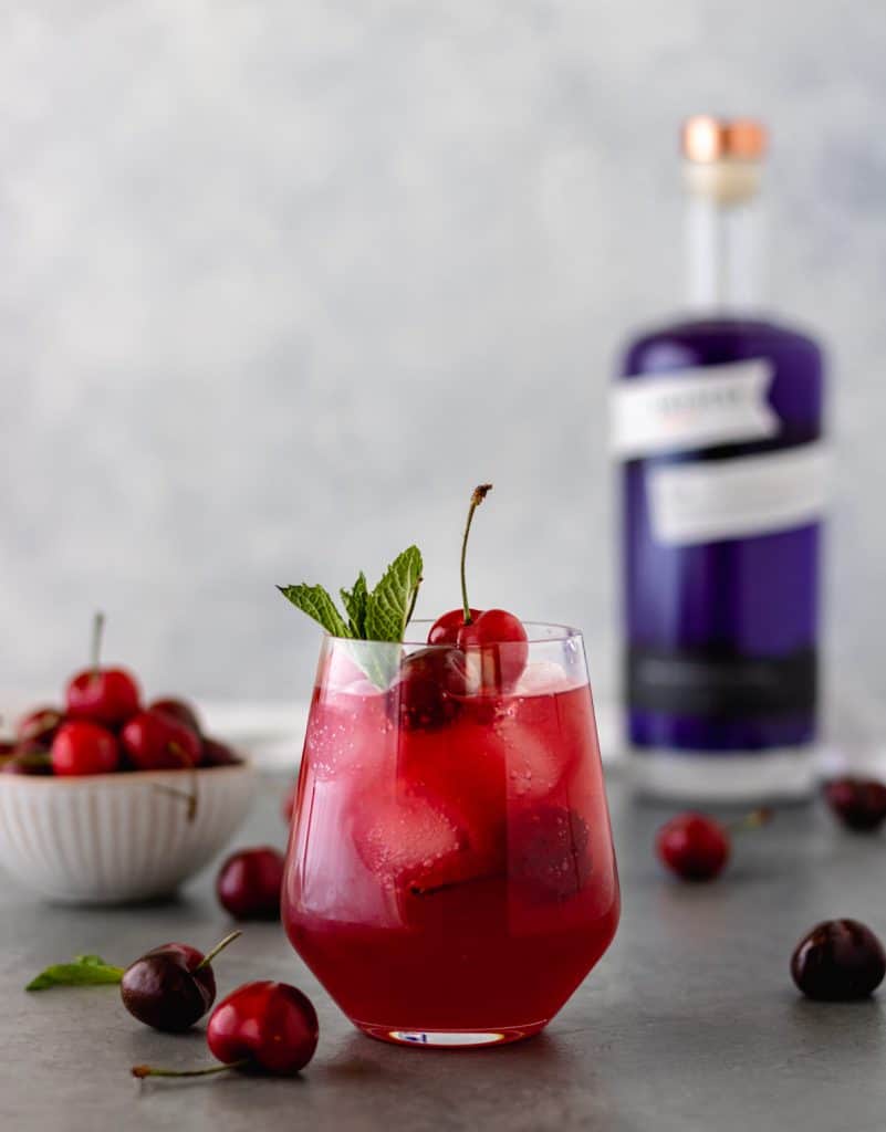 Cherry-Berry Gin Kombucha Cocktail - A Life Delicious