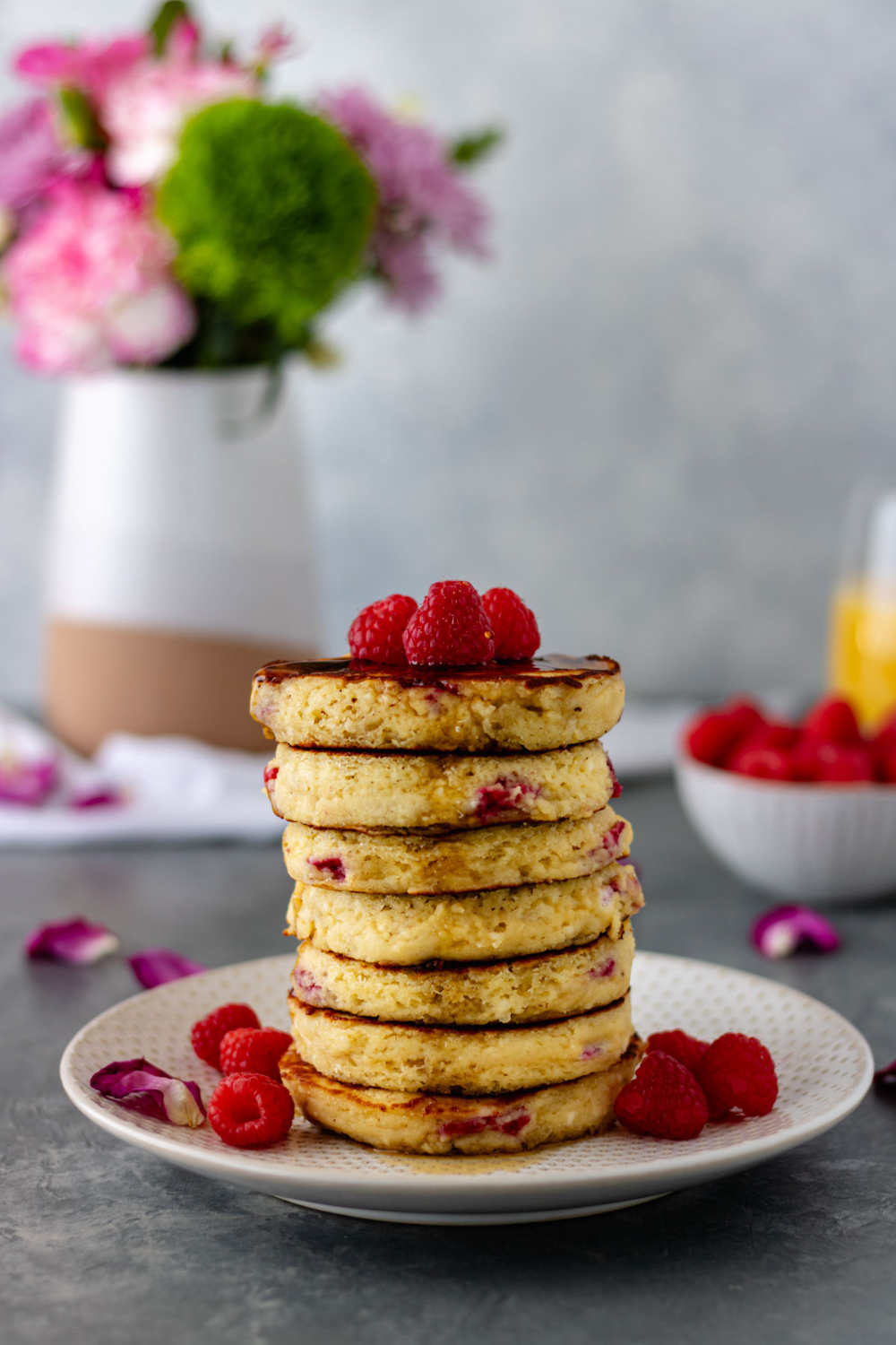 Fluffy Raspberry Almond Pancakes (Paleo, GF) - A Life Delicious